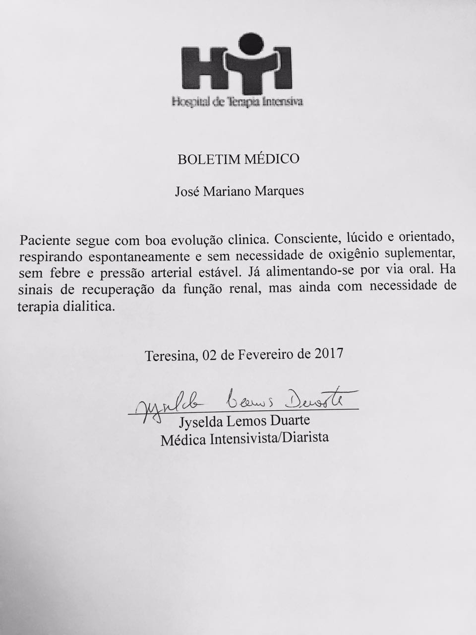 Mariano Marques está consciente, lúcido e orientado, informa último boletim médico - Geral